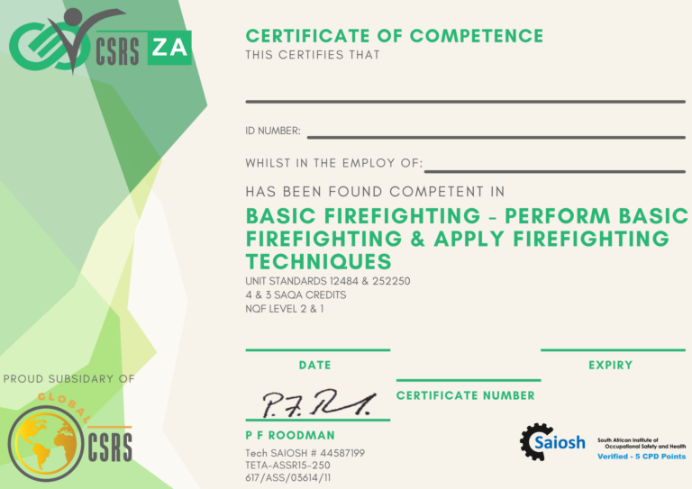 Basic Firefighting - US 12484 & US 252250 - Perform Basic Firefighting ...